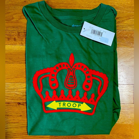 troop | Shirts | Troop Flock Crown Tee Green And Red | Poshmark